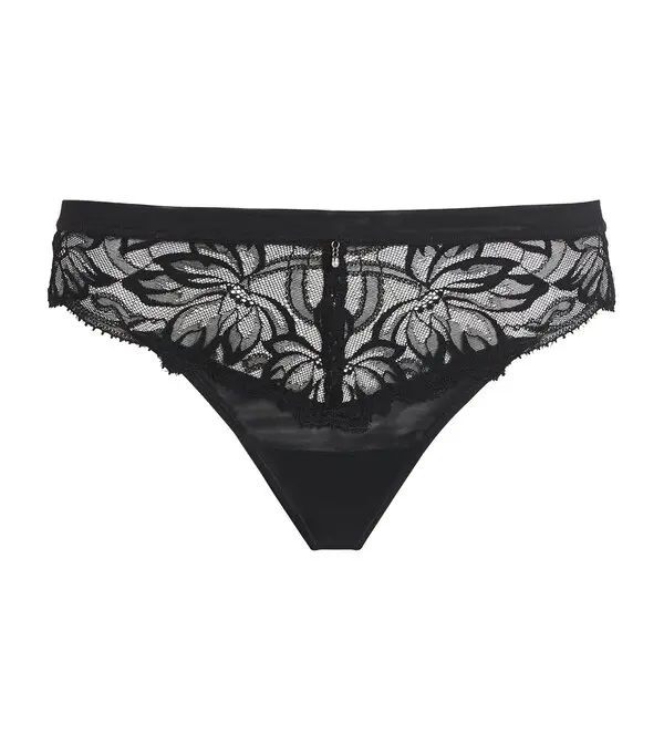 Wacoal Lace-trim Abéllia Tanga - Black