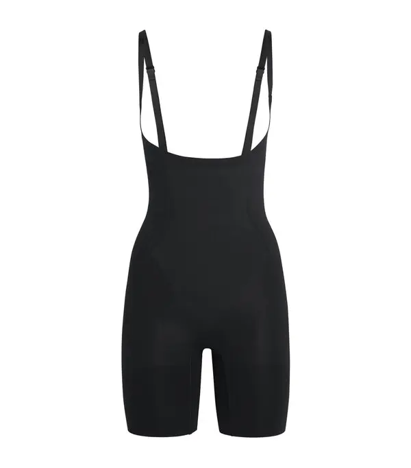 Spanx Sculpt Gofigure Open-bust Mid-thigh Bodysuit - Black