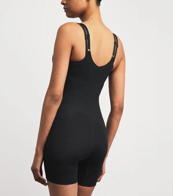 Spanx Sculpt Gofigure Open-bust Mid-thigh Bodysuit - Black