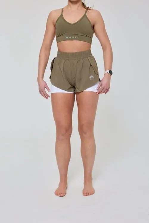 OOSC Elite 2-in-1 Activewear Shorts - Khaki