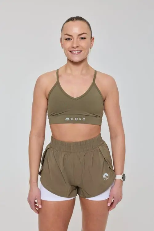OOSC Elite 2-in-1 Activewear Shorts - Khaki
