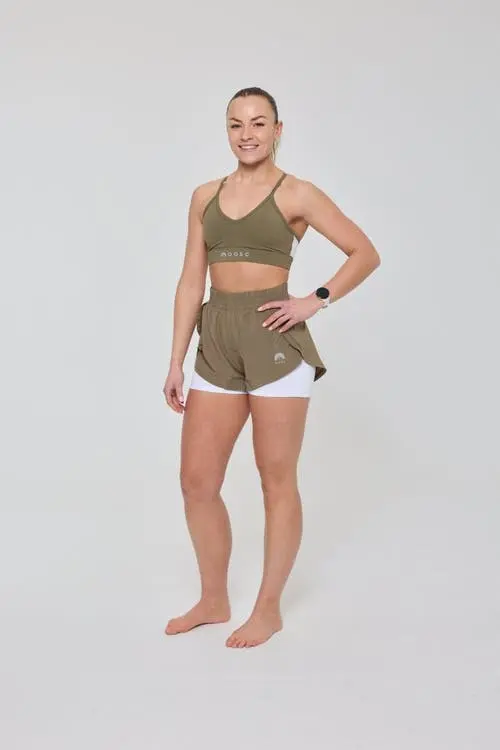 OOSC Elite 2-in-1 Activewear Shorts - Khaki
