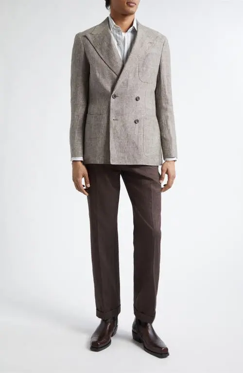 J. MUESER Waverly Double Breasted Linen Blazer