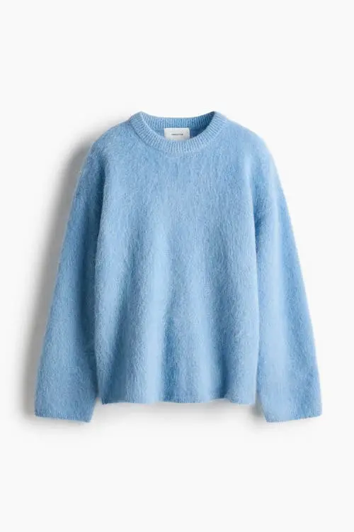 H&M Oversized Mohair-blend Jumper - Light Blue