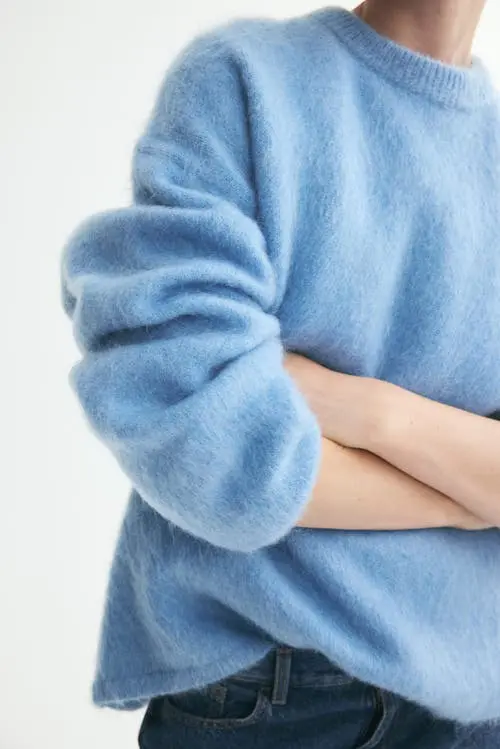 H&M Oversized Mohair-blend Jumper - Light Blue