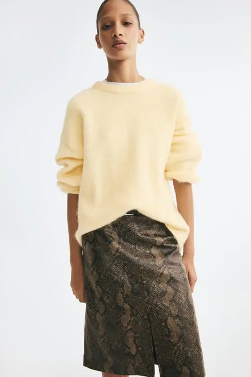 H&M Oversized Mohair-blend Jumper - Light Yellow