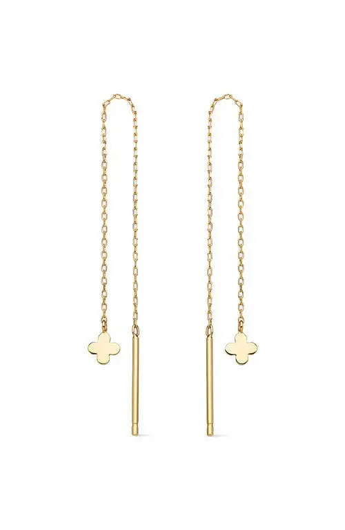 ANA LUISA Solid Yellow Mini Flower Threader Earrings - Gold