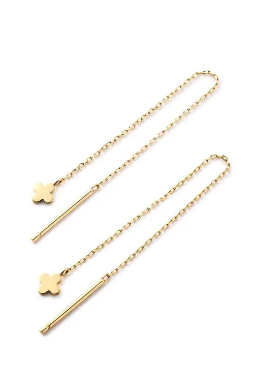 ANA LUISA Solid Yellow Mini Flower Threader Earrings
