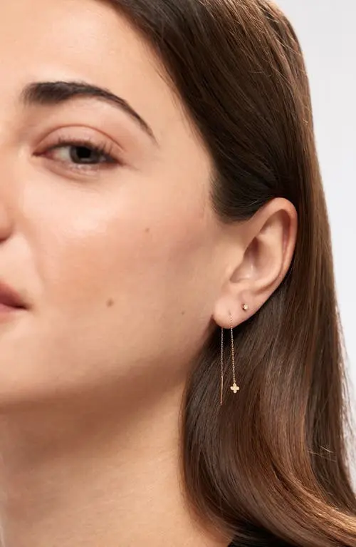 ANA LUISA Solid Yellow Mini Flower Threader Earrings