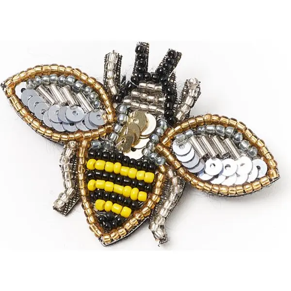 MATR BOOMIE Beaded Bee Brooch Pin - Yellow