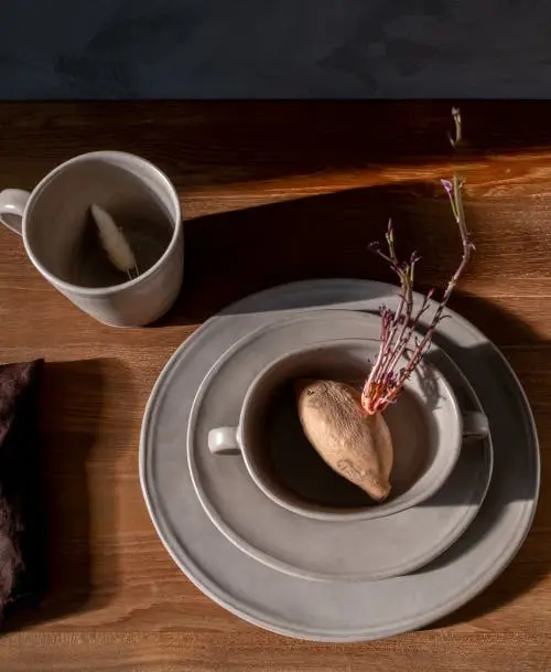 UNE VIE NOMADE Earth Oval Dinner Plateset Of 4