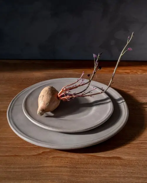UNE VIE NOMADE Earth Oval Dinner Plateset Of 4