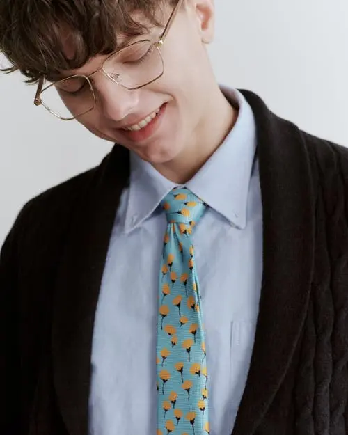 KNOTTERY & CO Marigold Bloom Printed Silk Tie