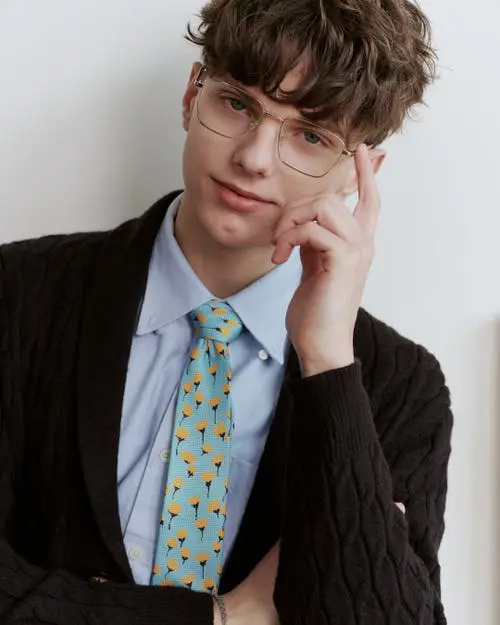 KNOTTERY & CO Marigold Bloom Printed Silk Tie