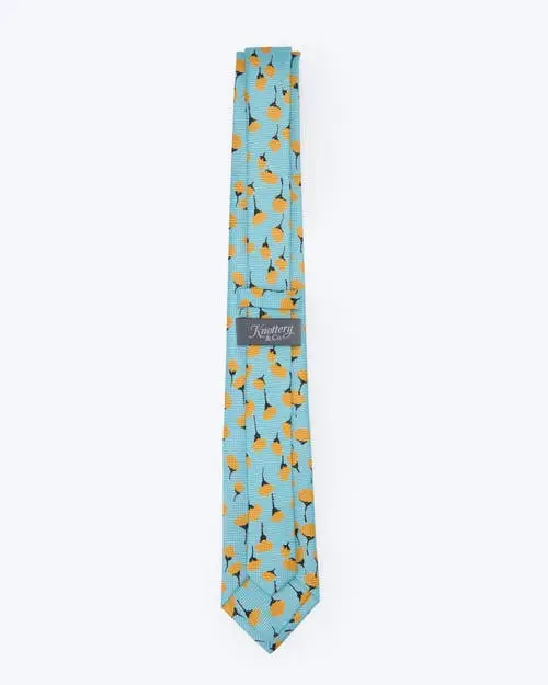 KNOTTERY & CO Marigold Bloom Printed Silk Tie