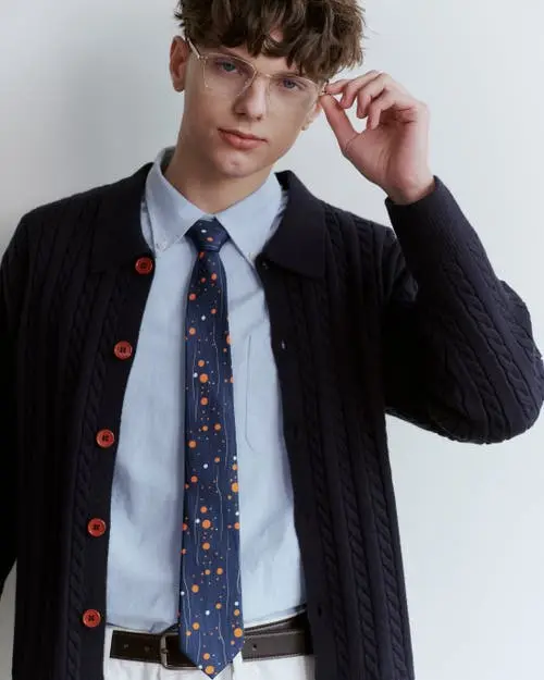 KNOTTERY & CO Constellation Dots Silk Neck Tie