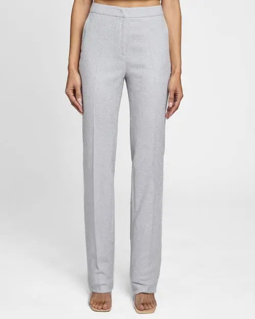 Santorelli Amara Straight Leg Bouclé Trousers - Ash