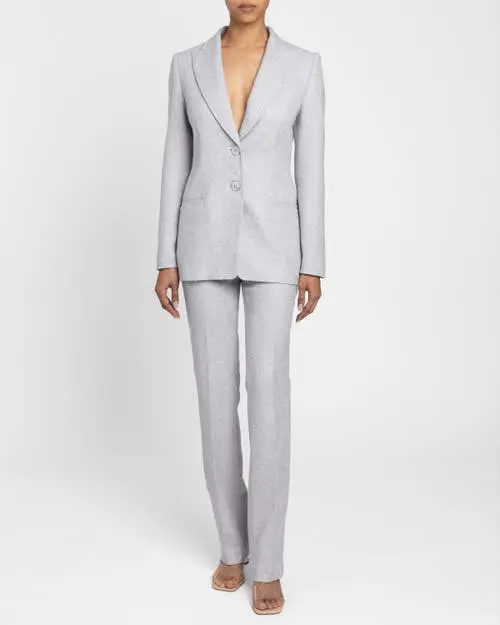 Santorelli Amara Straight Leg Bouclé Trousers - Ash