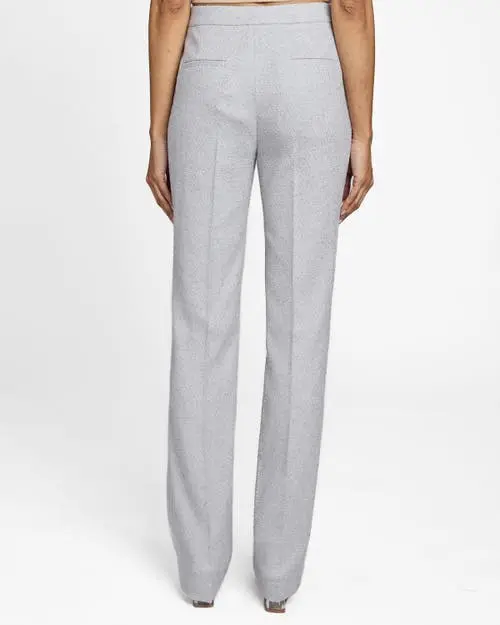 Santorelli Amara Straight Leg Bouclé Trousers - Ash