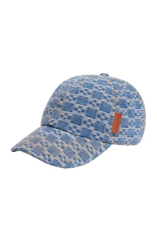 Sandro Denim Cap With Cross Motif - Blue