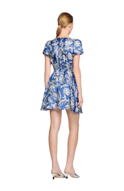 Sandro Short Floral Print V-neck Dress