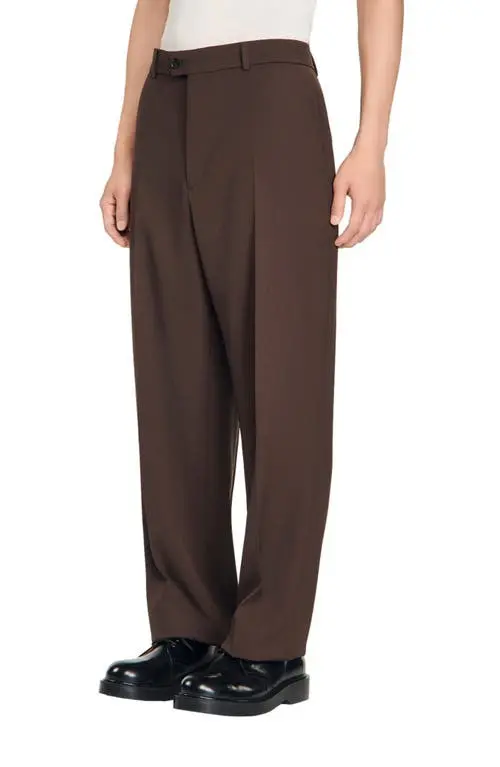 Sandro Oversized Virgin Wool Trousers
