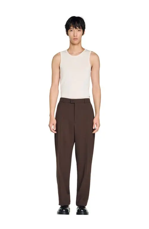 Sandro Oversized Virgin Wool Trousers