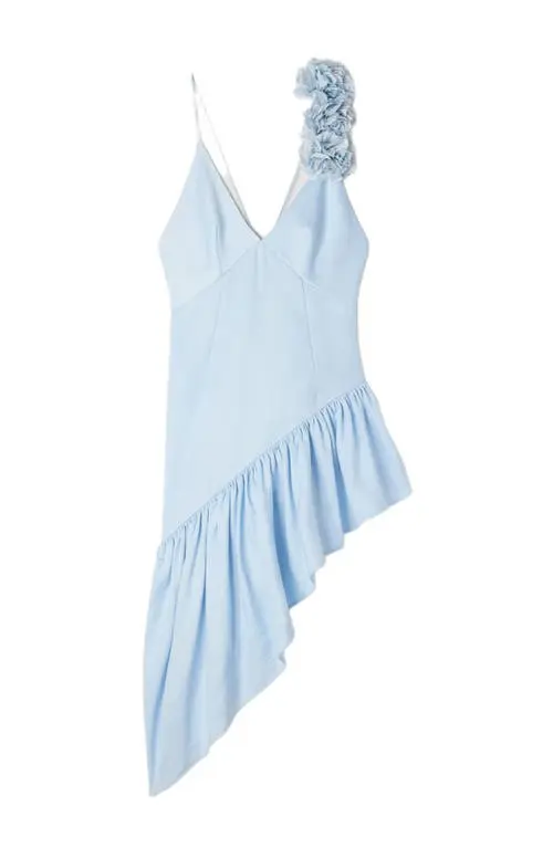 Sandro Asymmetrical Ruffled Dress - Blue Sky