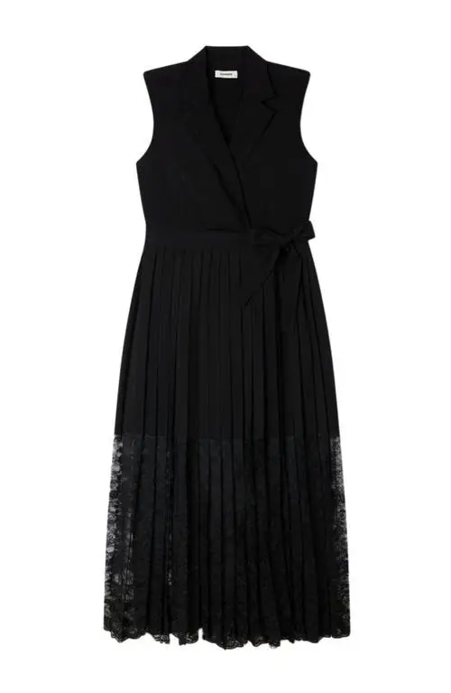 Sandro Lace Collar Maxi Dress