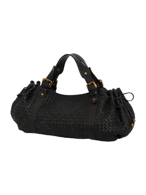 Gerard Darel Hand-braided Lambskin Leather Handbag