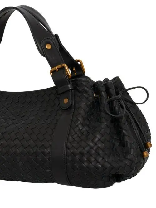 Gerard Darel Hand-braided Lambskin Leather Handbag