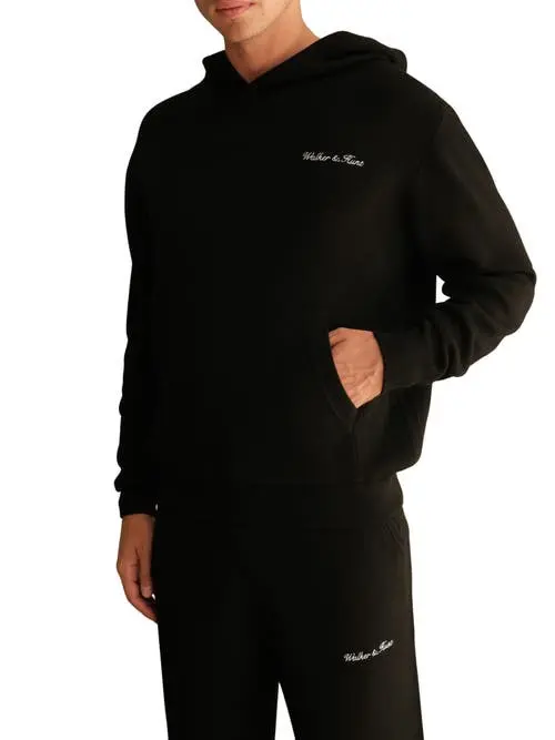 WALKER & HUNT Merino Blend Knitted Hoodie - Black