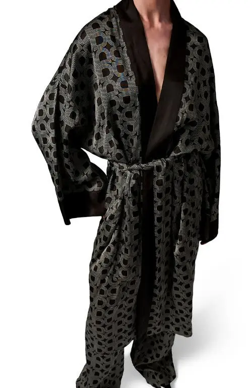 Day Birger Et Mikkelsen Rani Geometric Print Maxi Length Robe - Black