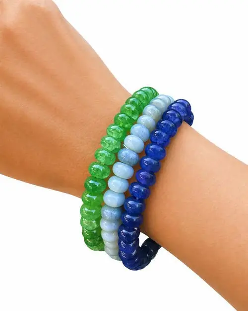 ERIN MCDERMOTT JEWELRY Beaded Stack Bracelets - Bue-green
