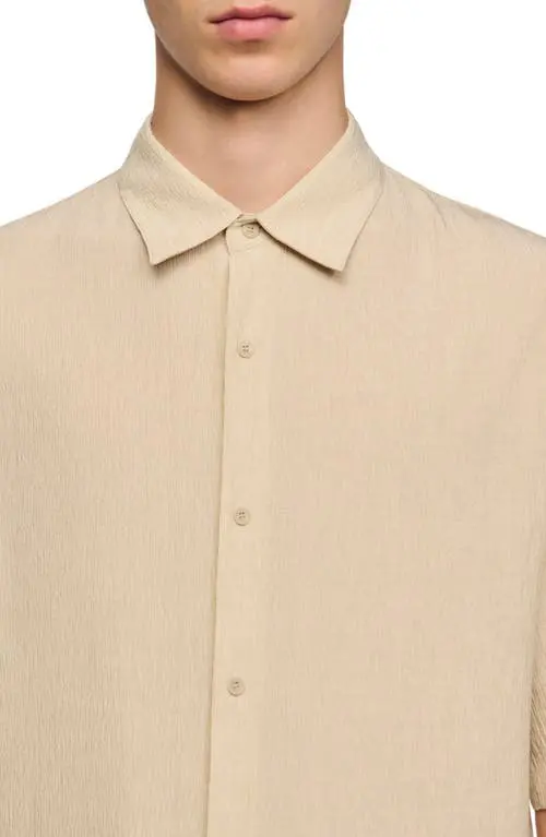 Sandro Pleated Shirt With Shark Collar
