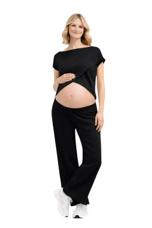 ACCOUCHEE Mini Knit Crossover Sleeveless Maternity/nursing Top