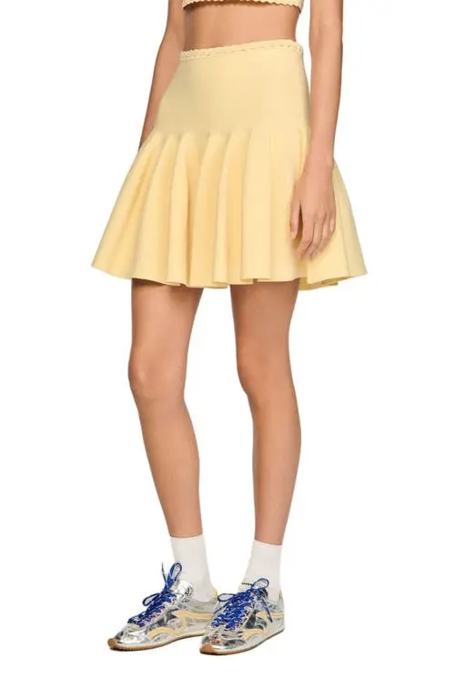 Sandro Knit Skater Skirt - Butter