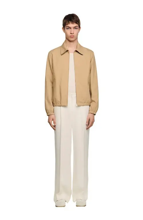 Sandro Zip-up Cotton Jacket - Sand