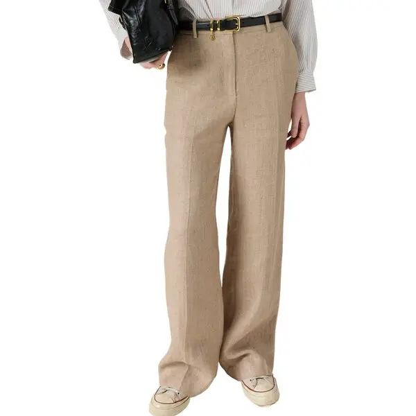 Gerard Darel Abigail Wide Leg Linen Pants