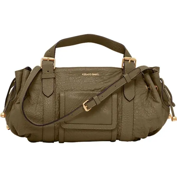 Gerard Darel 18h Leather Shoulder Bag - Khaki