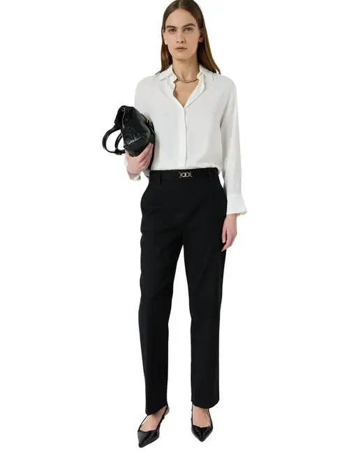 Gerard Darel Athea Straight Leg Pants With Golden Detail