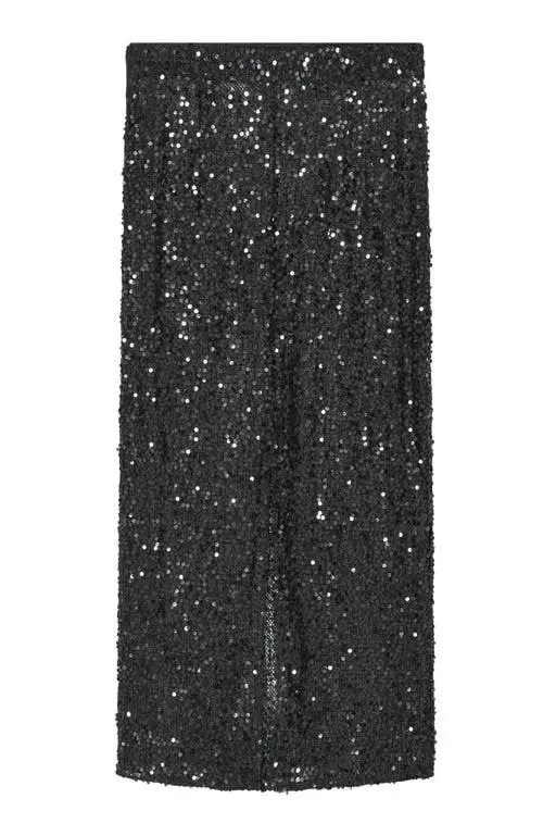 Day Birger Et Mikkelsen Tulli Shimmering Sequin Midi Skirt With Fringe