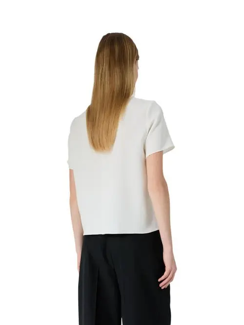 Gerard Darel Ciara Metallic Trim Round Neck Top