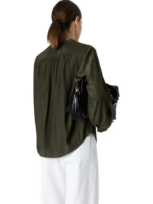 Gerard Darel Cyndie Gathered Detail Blouse - Khaki