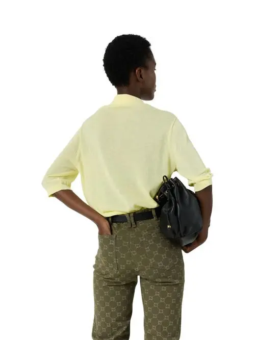 Gerard Darel Laika Short Sleeve Knit Polo Top - Yellow