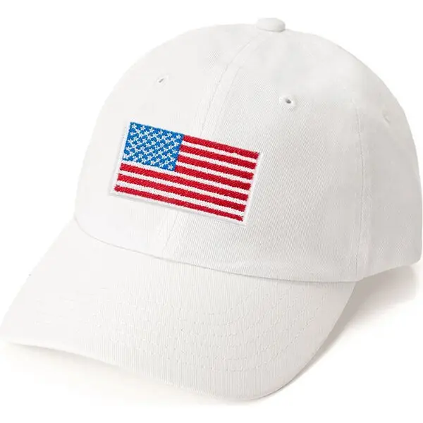 SWEET WINK American Flag Patch Baseball Cap - White