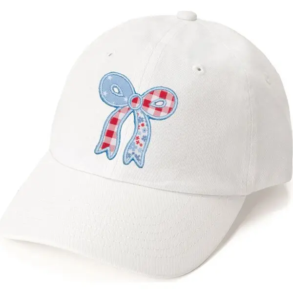 SWEET WINK Patchwork Bow Baseball Cap - White
