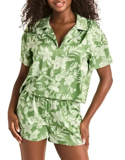 ADORE ME Lisbeth Short Pajama Set - Floral Green