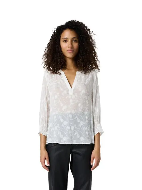 Gerard Darel Textured Floral Blouse