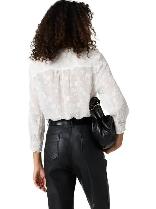 Gerard Darel Textured Floral Blouse